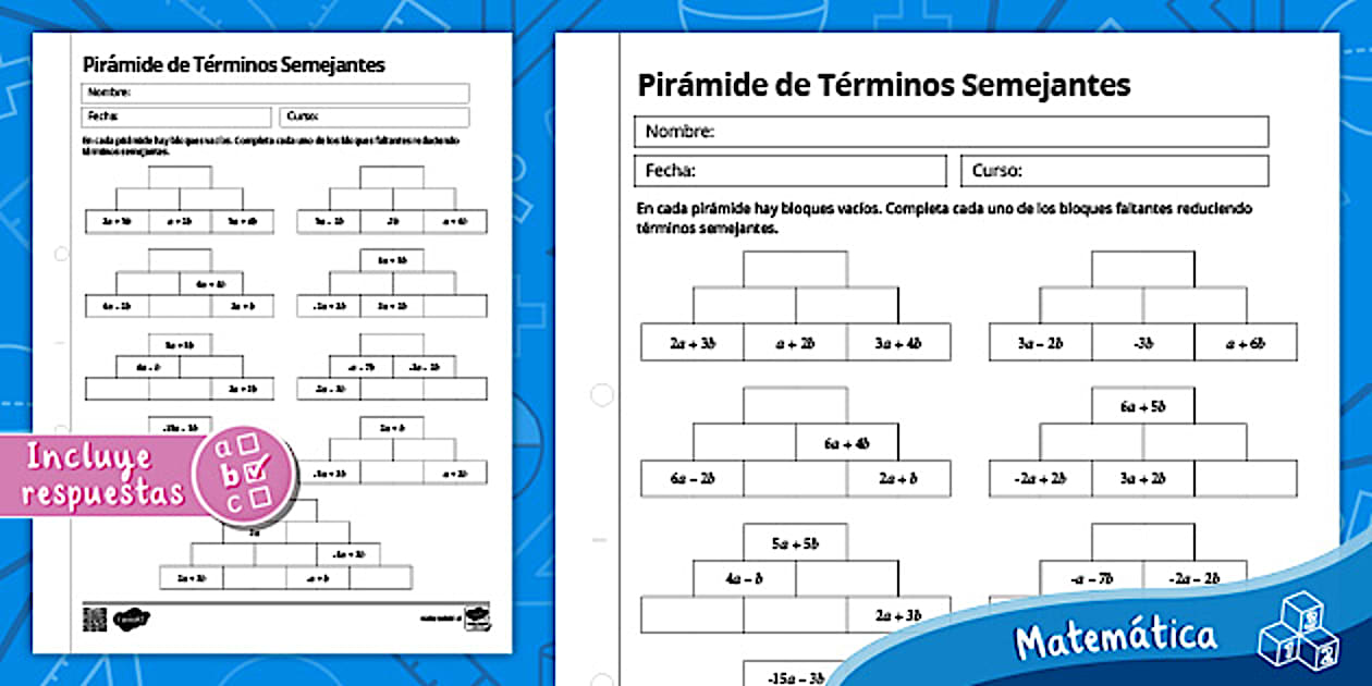 Términos Semejantes | Reducción | 7° Básico | Álgebra