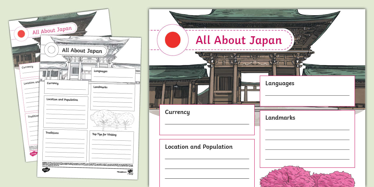 All About Japan Fact File Template (Teacher-Made) - Twinkl