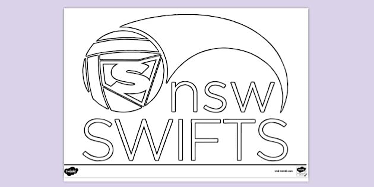 NSW Swifts Logo Colouring Sheet - Twinkl