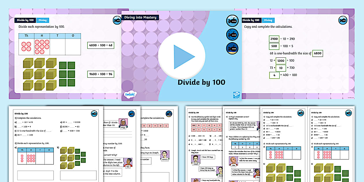 👉 White Rose Maths Compatible Year 4 Step 6 Divide by 100
