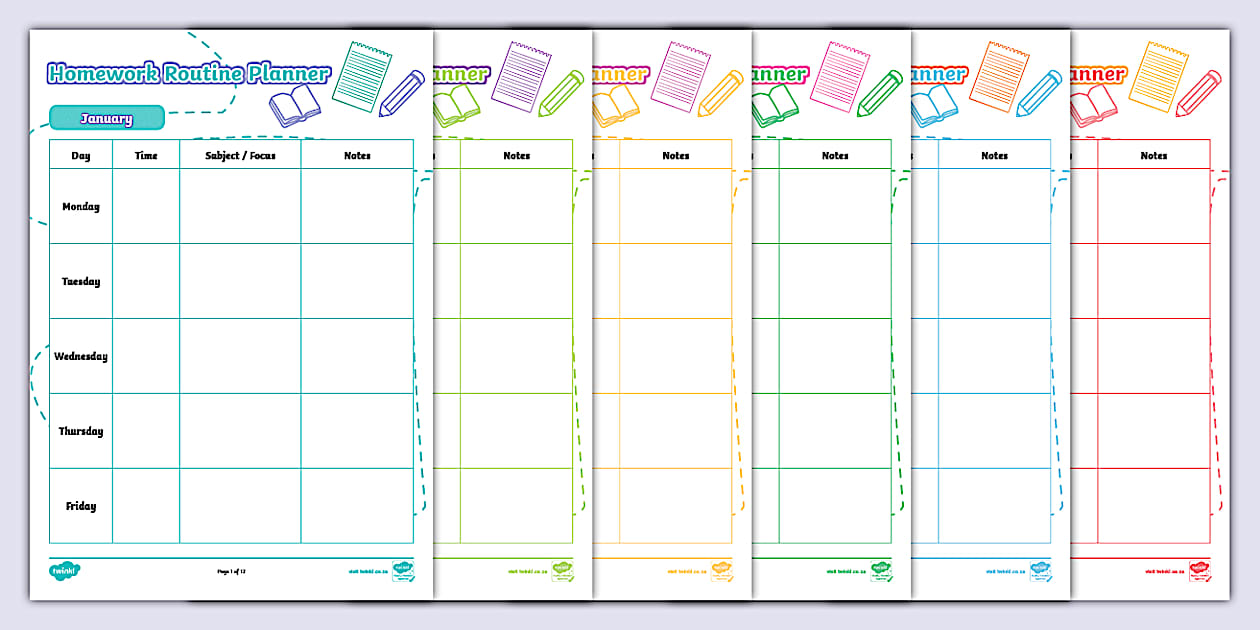 Homework Routine Planner - For Parents (teacher made)