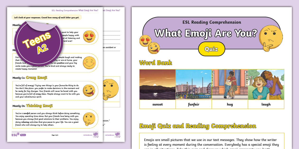 😊 What Emoji Are You? Quiz (teacher made) - Twinkl