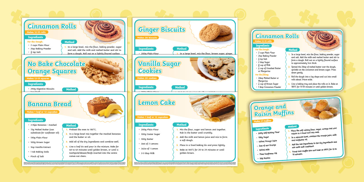 Baking with Our Senses Recipe Cards