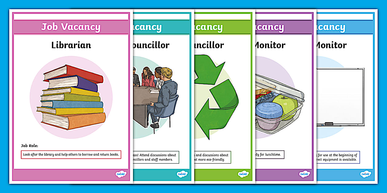 Job Vacancy Display Posters - KS2 (teacher made) - Twinkl