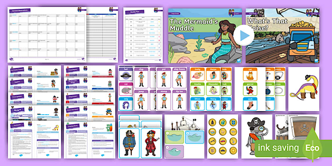 Phonics Level 1 Pirates and Mermaids Weekly Lesson Pack