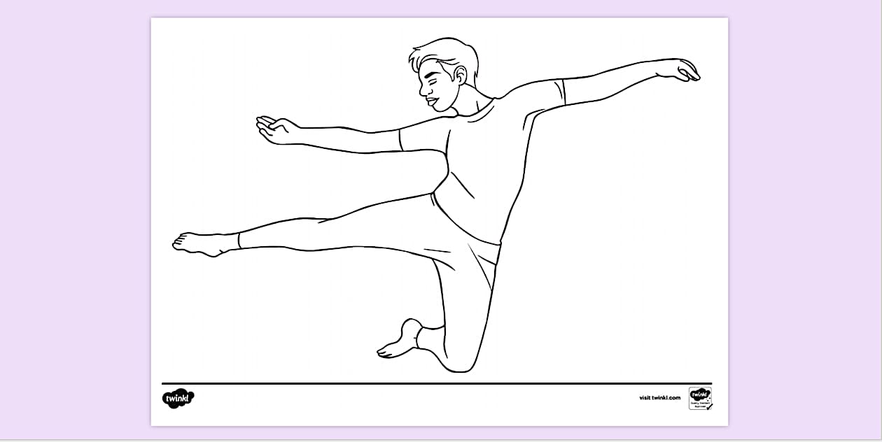 Male Dancer Colouring Sheet | Colouring Sheets - Twinkl