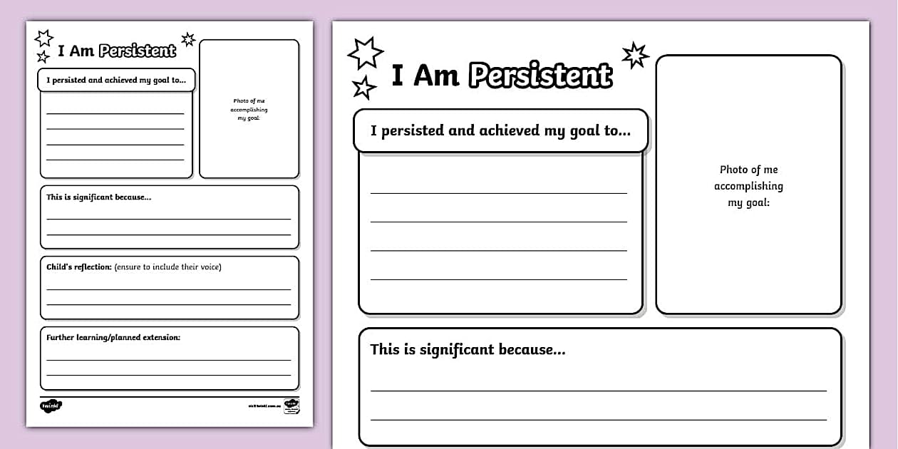 Persistence Learning Journey Template - Twinkl