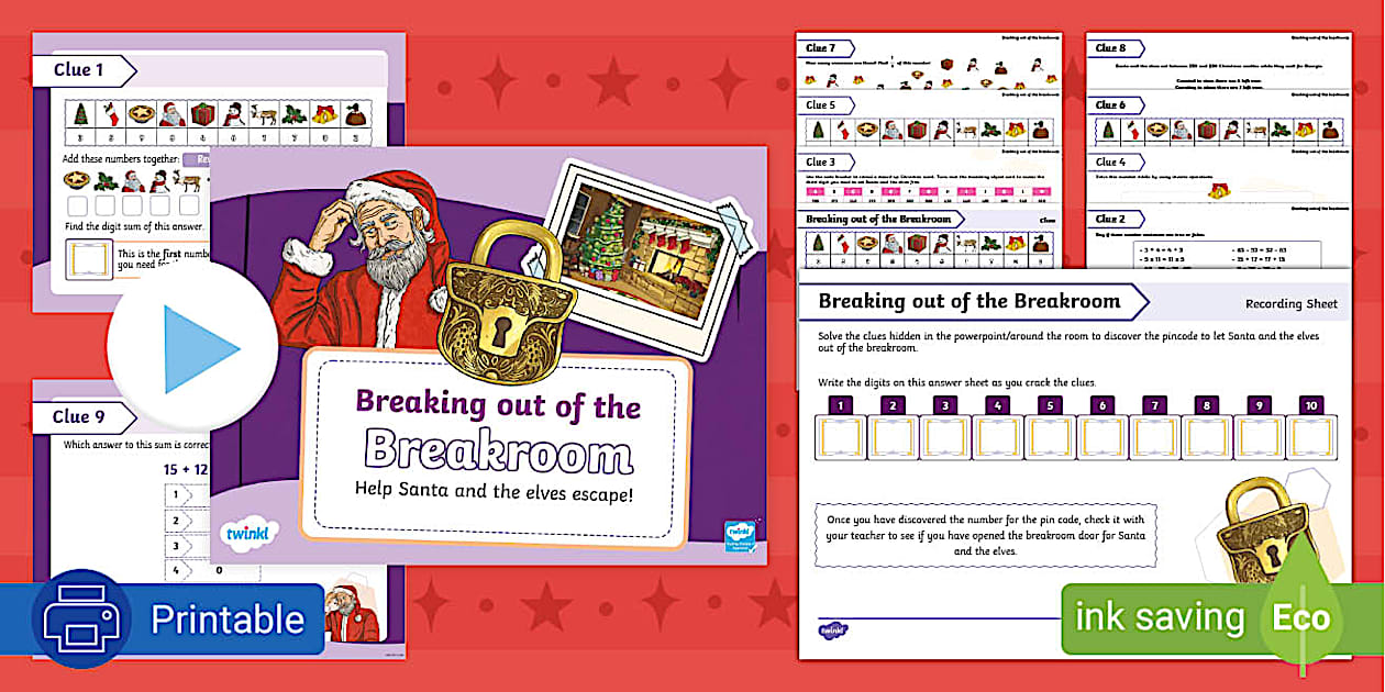 Christmas Maths Escape Room Activity - Twinkl South Africa