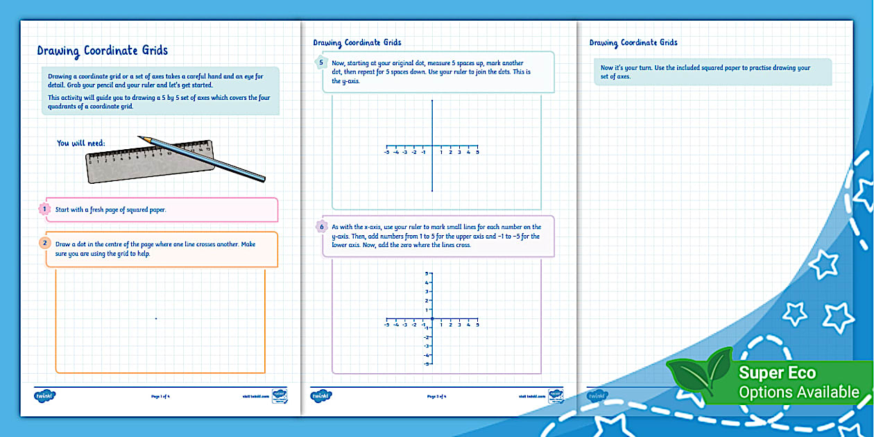 Drawing Coordinate Grids: Four Quadrants (Ages 10 - 11)