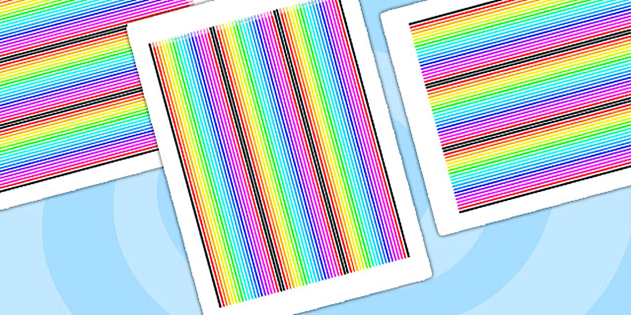 Rainbow Themed Display Borders Stripes - Twinkl