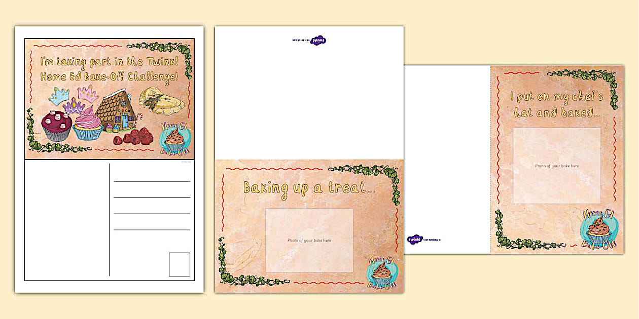 Bake-Off Challenge Postcard and Card Pack (teacher made)