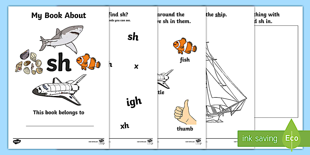 Editable My Phase 3 Digraph Workbook (sh) - Twinkl