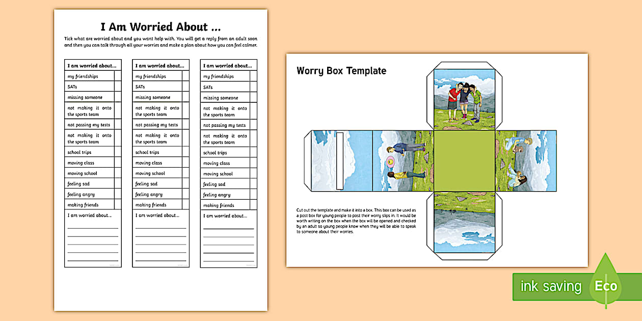 Editable I Am Worried About... Worksheet (teacher made)