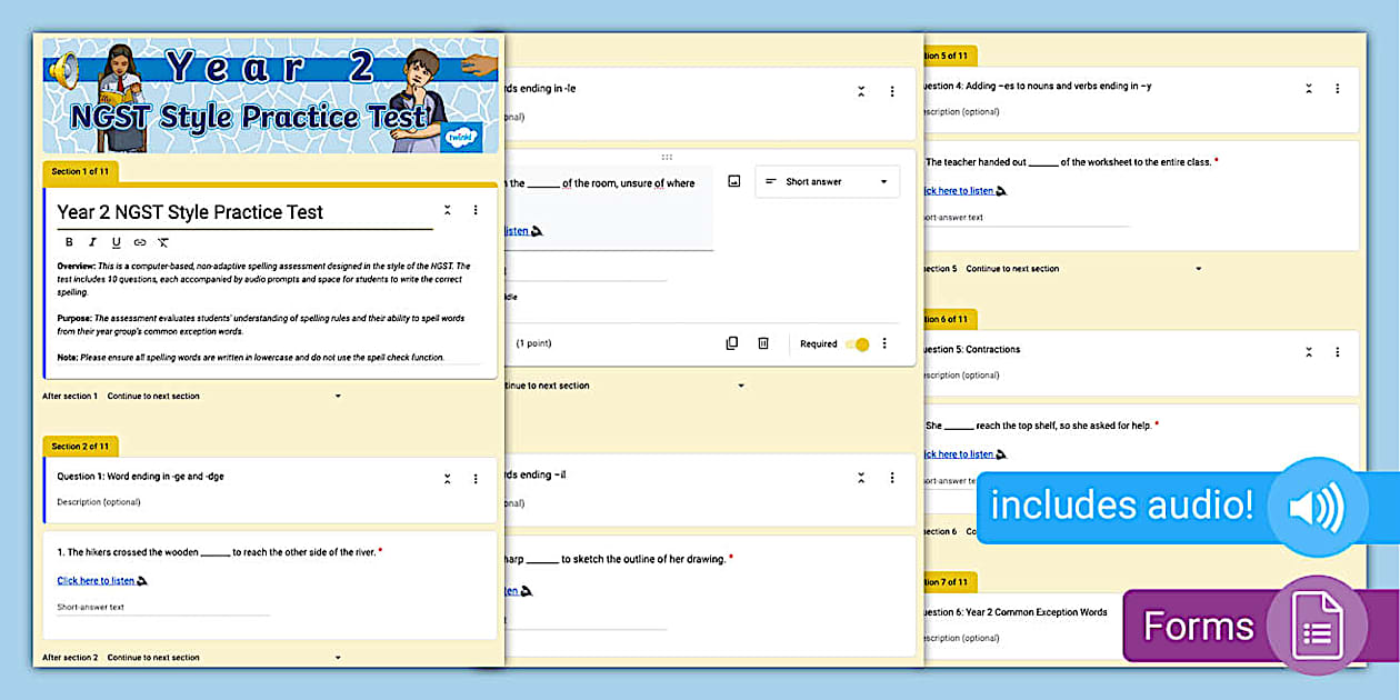 Year 2 NGST Style Practice Test (teacher made) - Twinkl