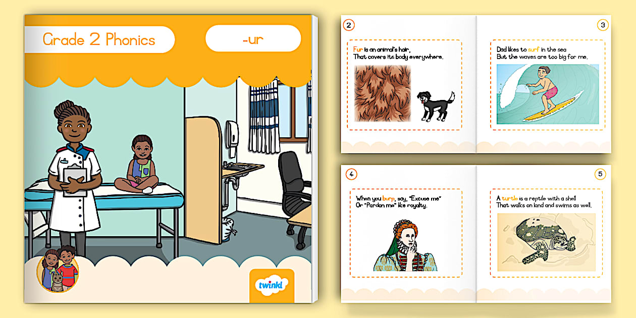 Grade 2 Phonics eBook: -ur (teacher made) - Twinkl