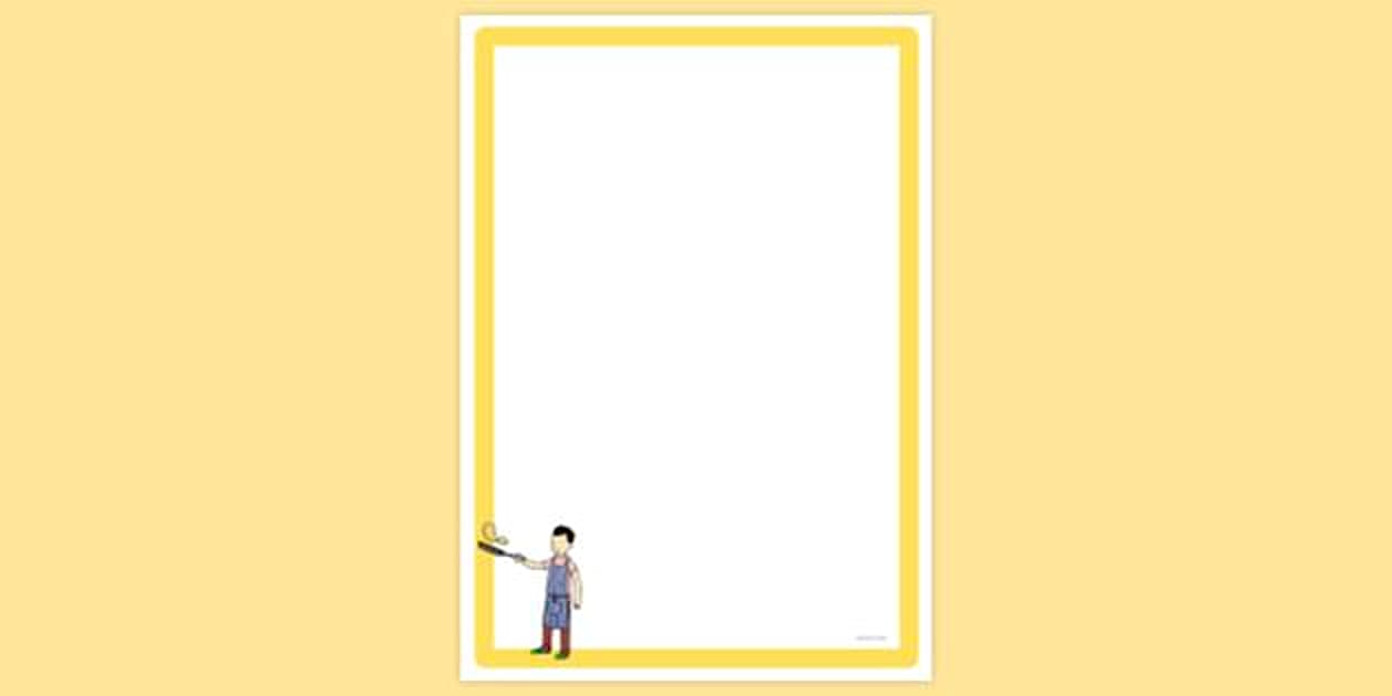 Simple Blank Person Flipping Pancake Page Border | Twinkl