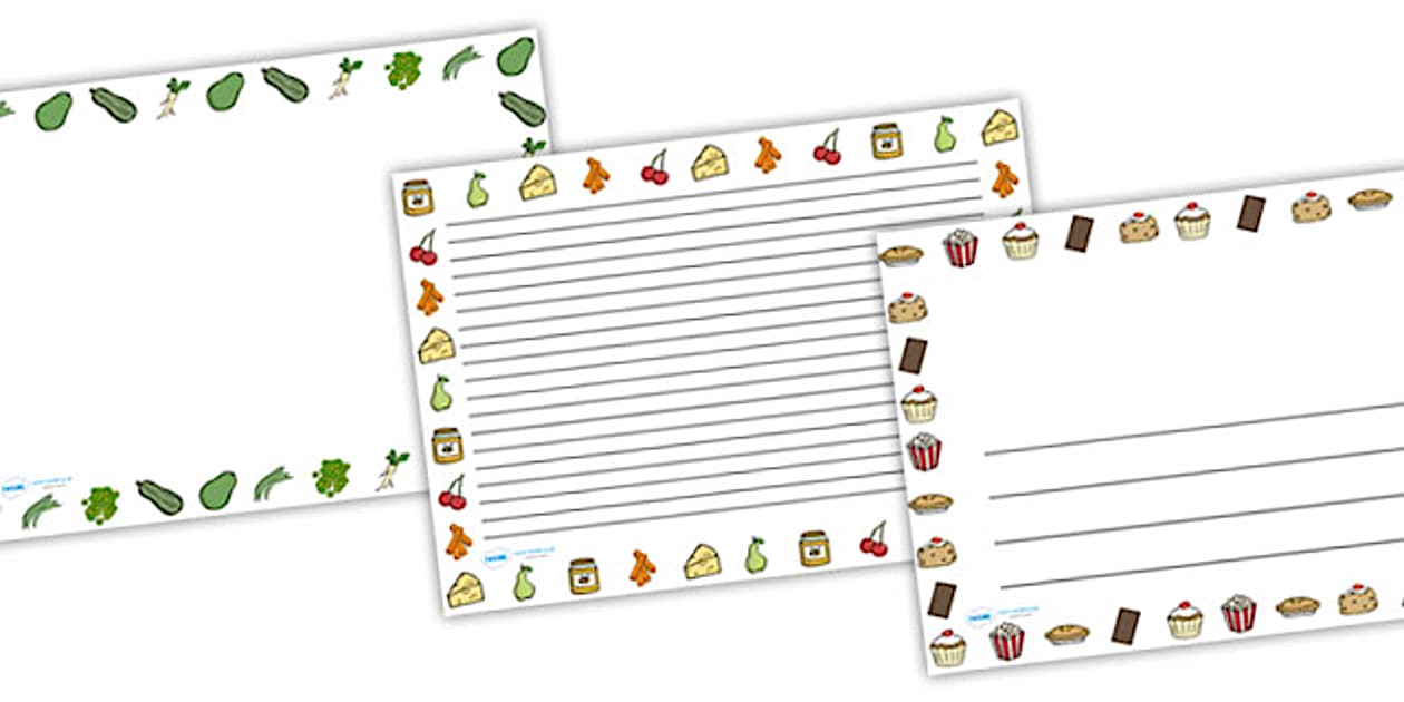 Food Full Page Borders (Landscape) (teacher made) - Twinkl