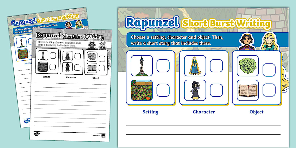 Rapunzel Short Burst Writing Template (teacher made)