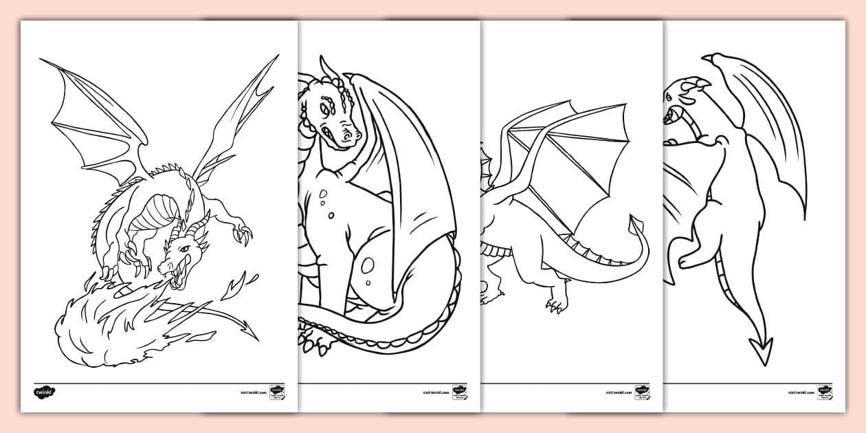 Dragon Wings of Fire Colouring Pages | Printable Colouring