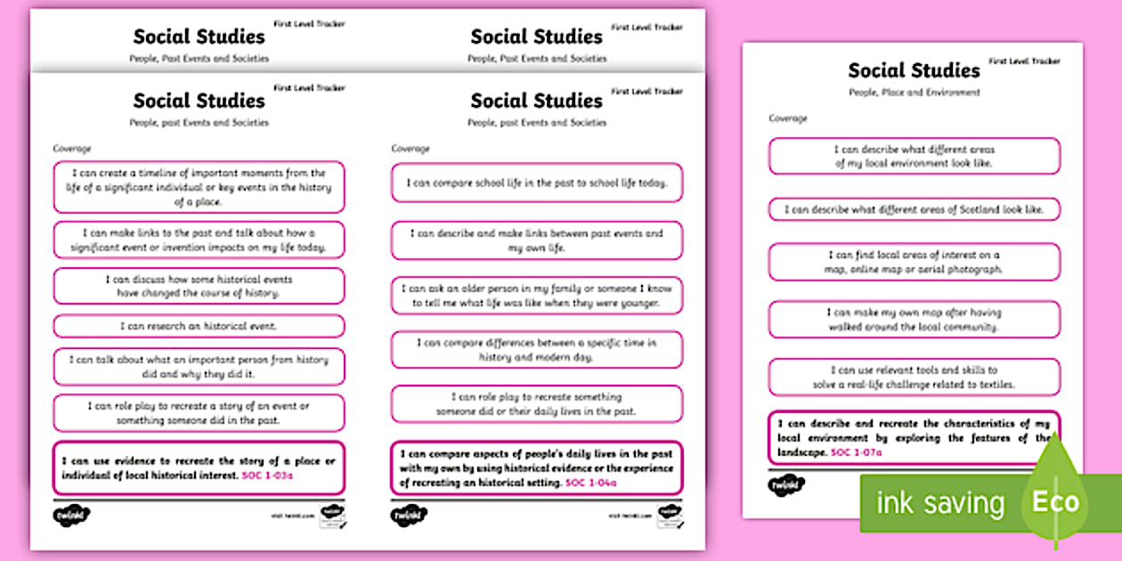 Editable CfE First Level Social Studies First Level Child-Friendly ...