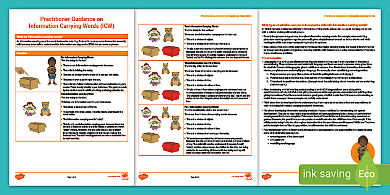 An EYFS Practitioner's Guide to Information Carrying Words (ICW)