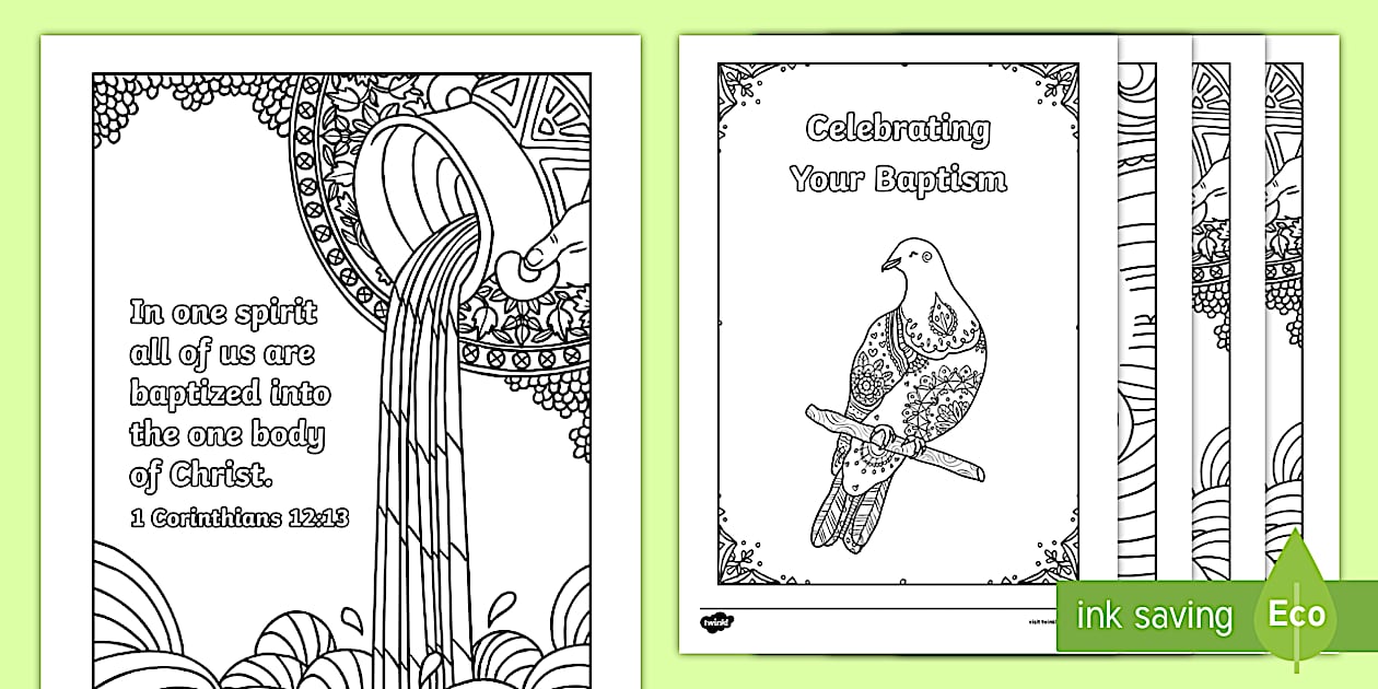 Cursive Baptism Mindfulness Colouring Pages (teacher made)