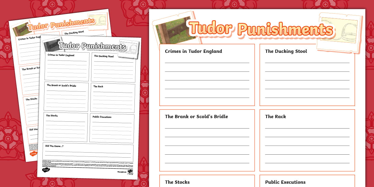 Tudor Punishment Fact File Template (teacher made) - Twinkl