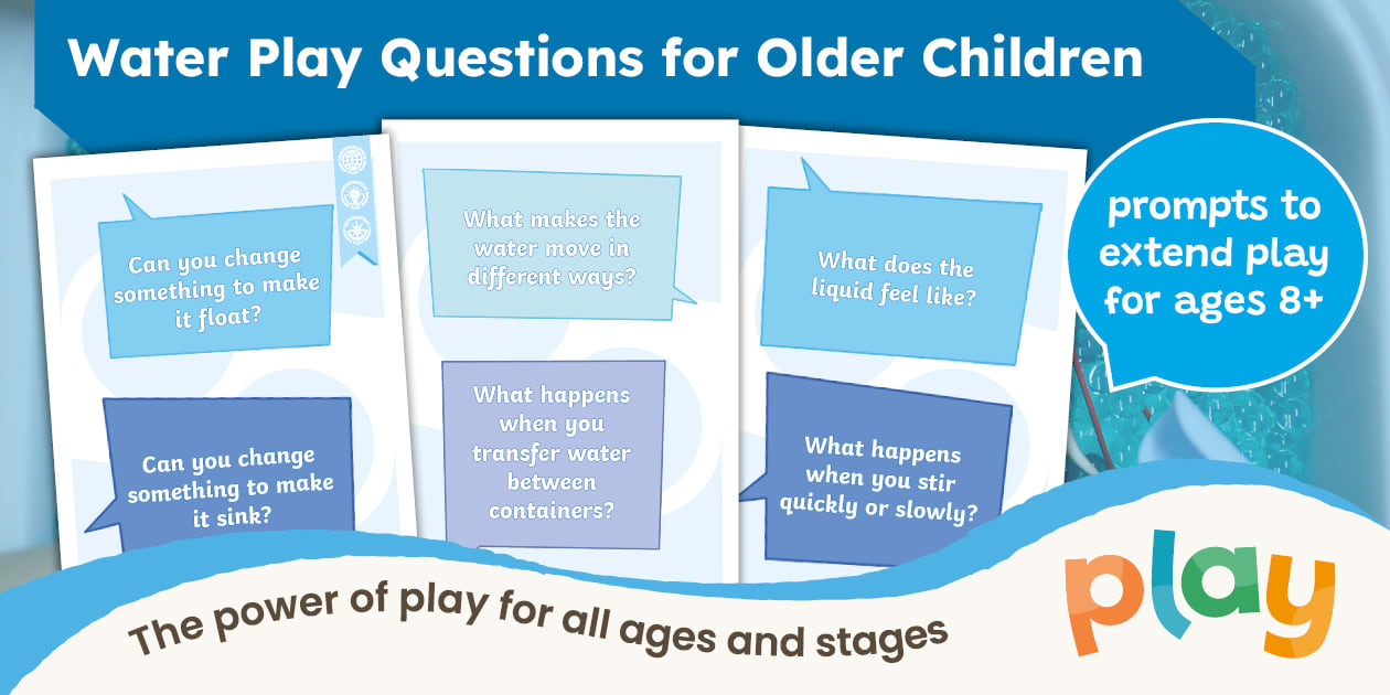 Water Play Question Speech Bubbles for Older Children