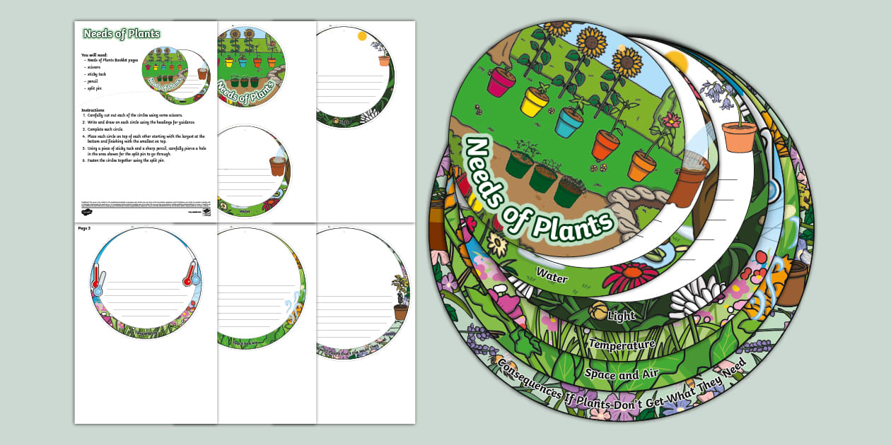 Needs of Plants Circles Booklet - twinkl