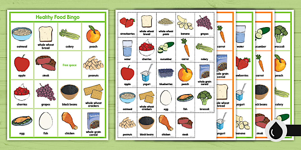 Healthy Foods Bingo Game