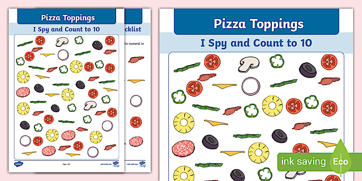 👉 Pizza Toppings I Spy and Count Activity to 10 - Twinkl - KS1