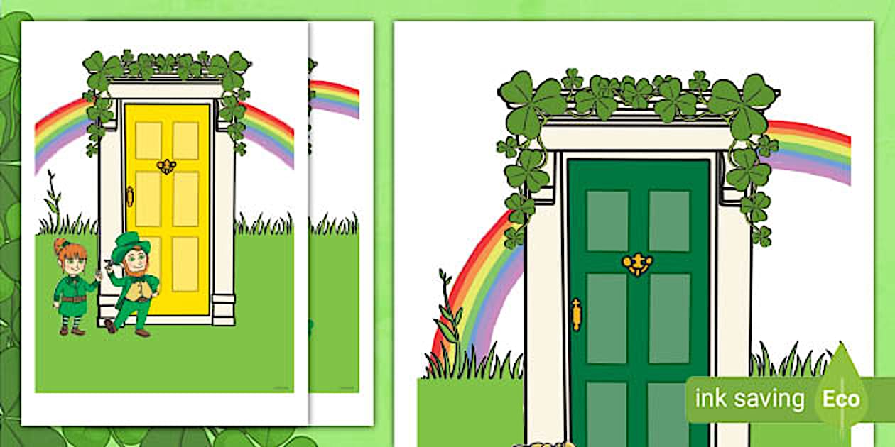 St Patrick's Day Leprechaun Door Cut-Outs | Primary Resource