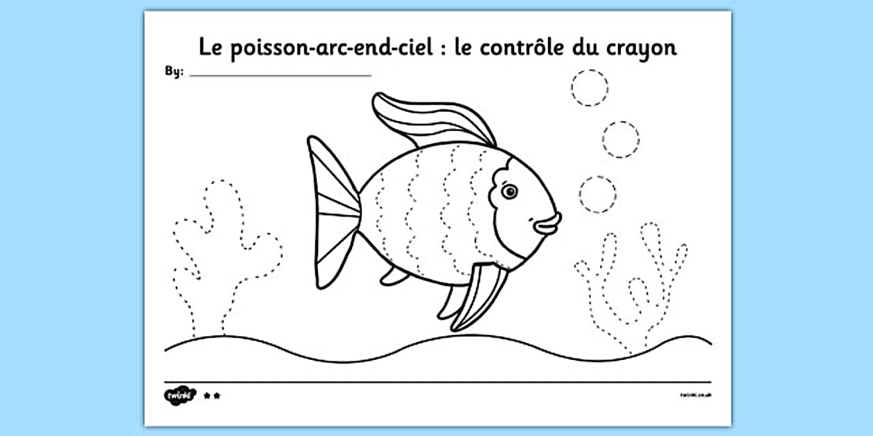 Le poisson-arc-end-ciel le contrôle du crayon français