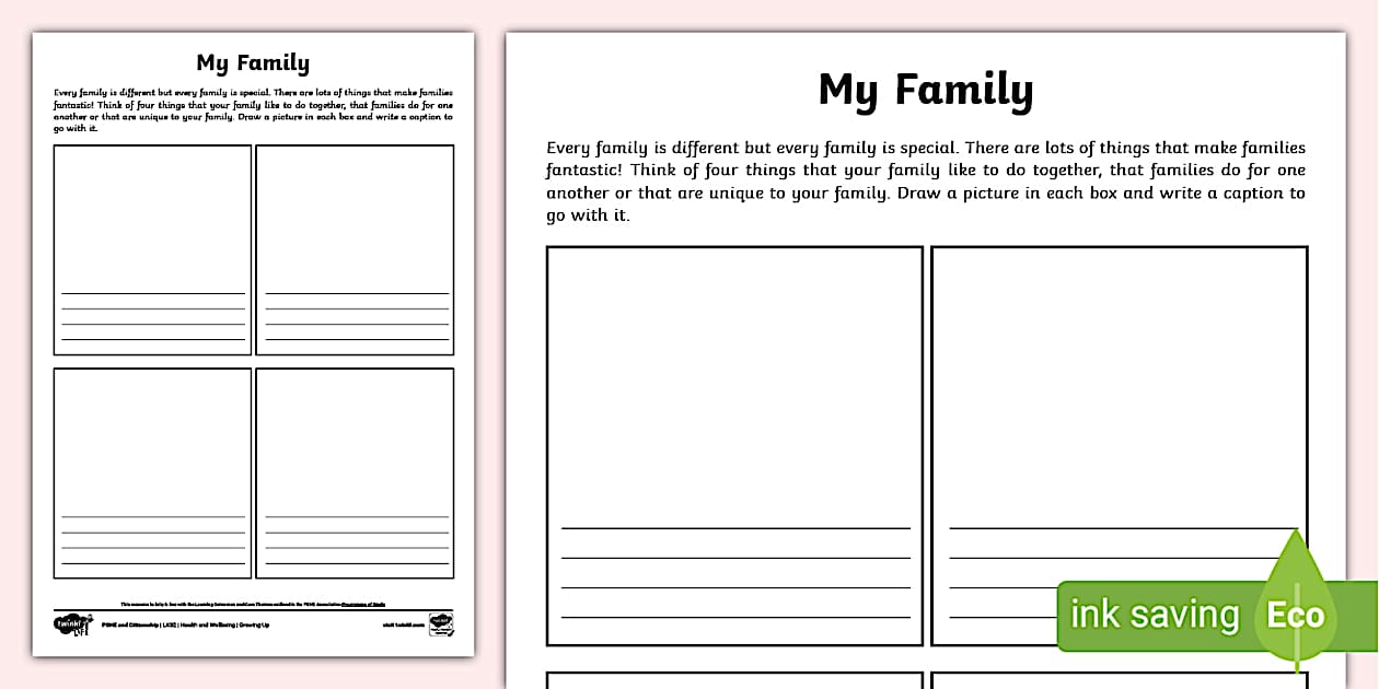 RSHE What My Family Likes To Do Activity Sheet - Twinkl