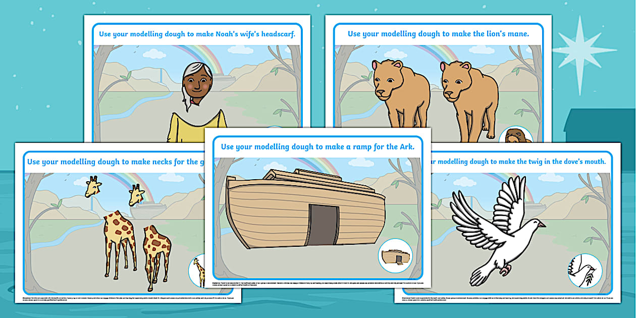Noah's Ark Modelling Dough Mats (teacher made) - Twinkl