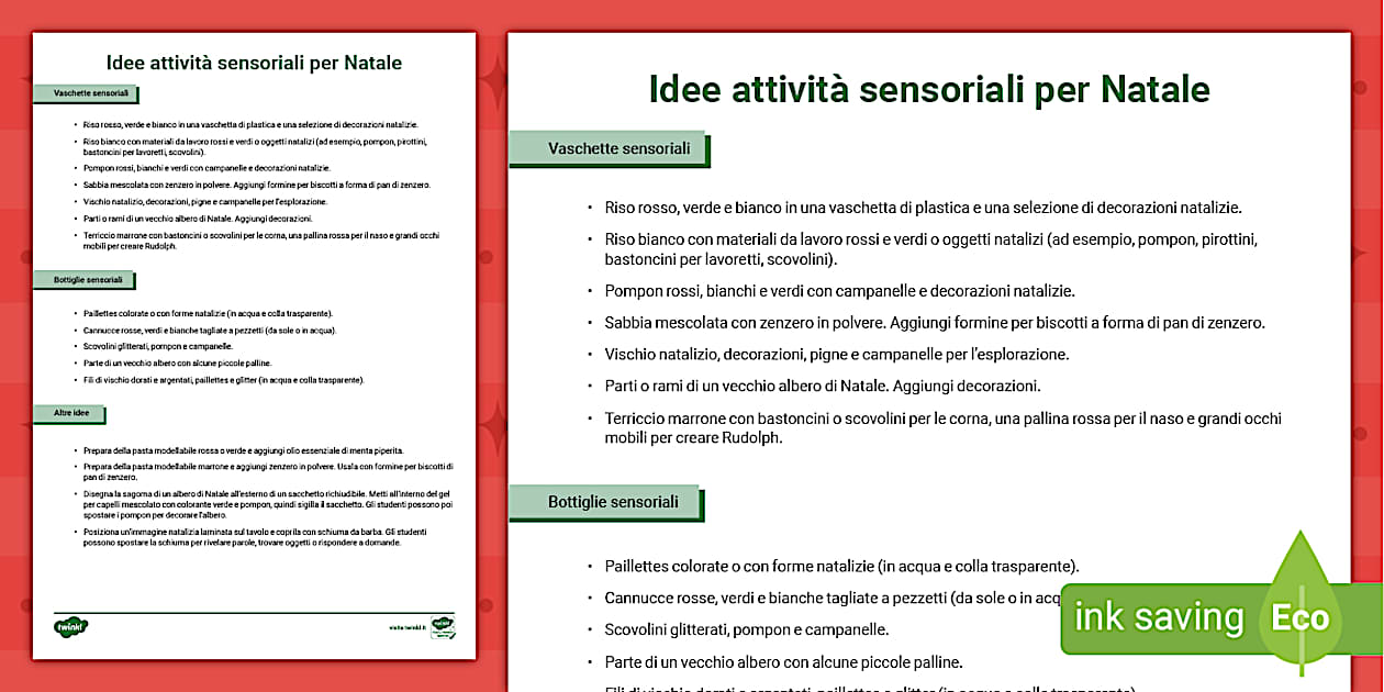 Idee attività sensoriali Natale (teacher made) - Twinkl