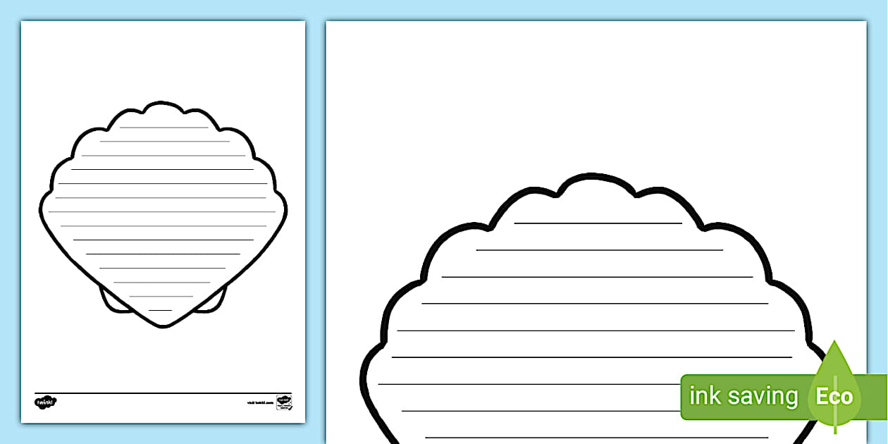 Shell Writing Template (Teacher-Made) - Twinkl