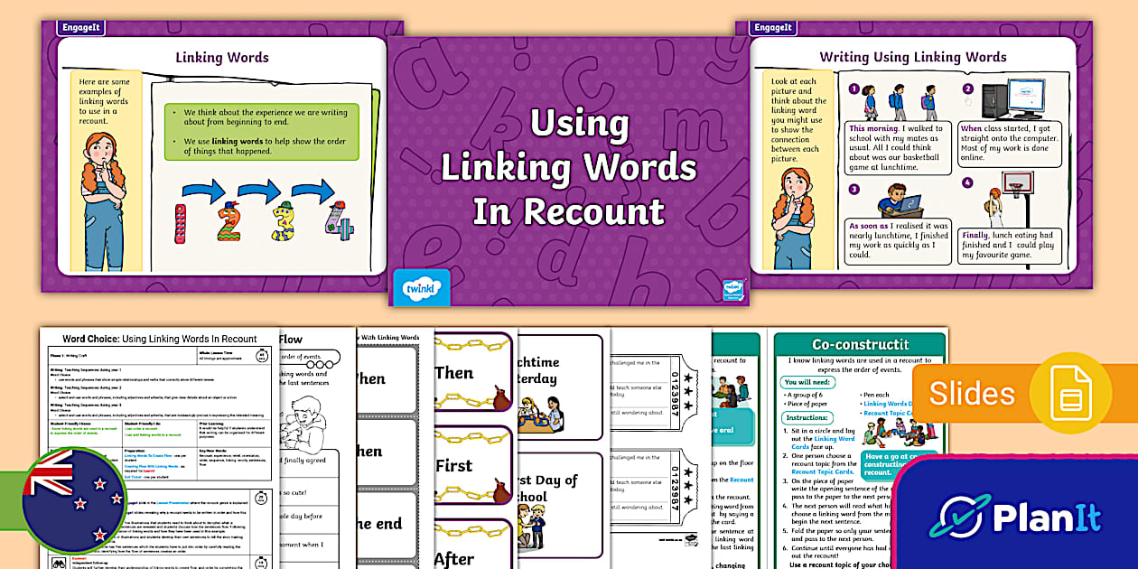Phase 1 Writing: Word Choice: Using Linking Words In Recount