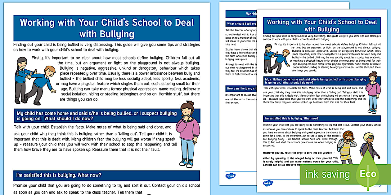 Dealing with Bullying Parent and Carer Information Sheet