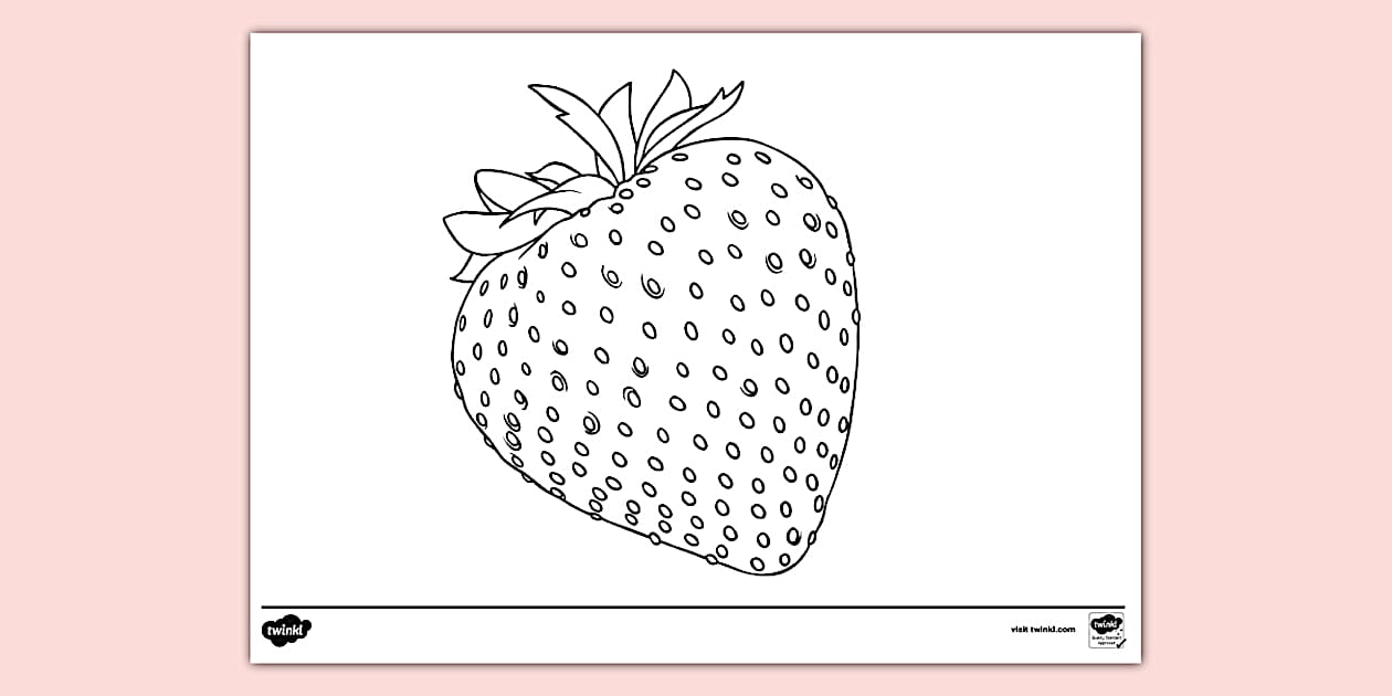 Strawberry Colouring Page (teacher made) - Twinkl