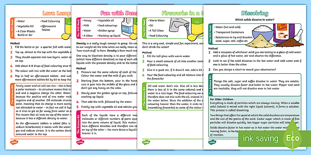 Science Projects for Reception Class Simple Home Experiments