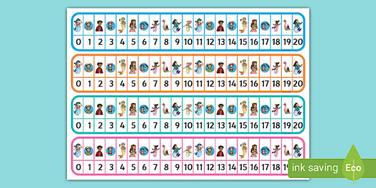 The Little Mermaid Number Track 0-20 (teacher made) - Twinkl