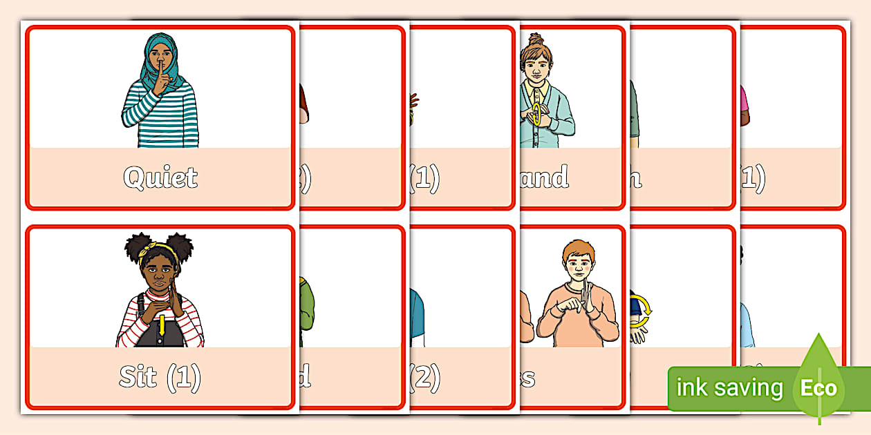 At School Auslan Flashcards (teacher made) - Twinkl