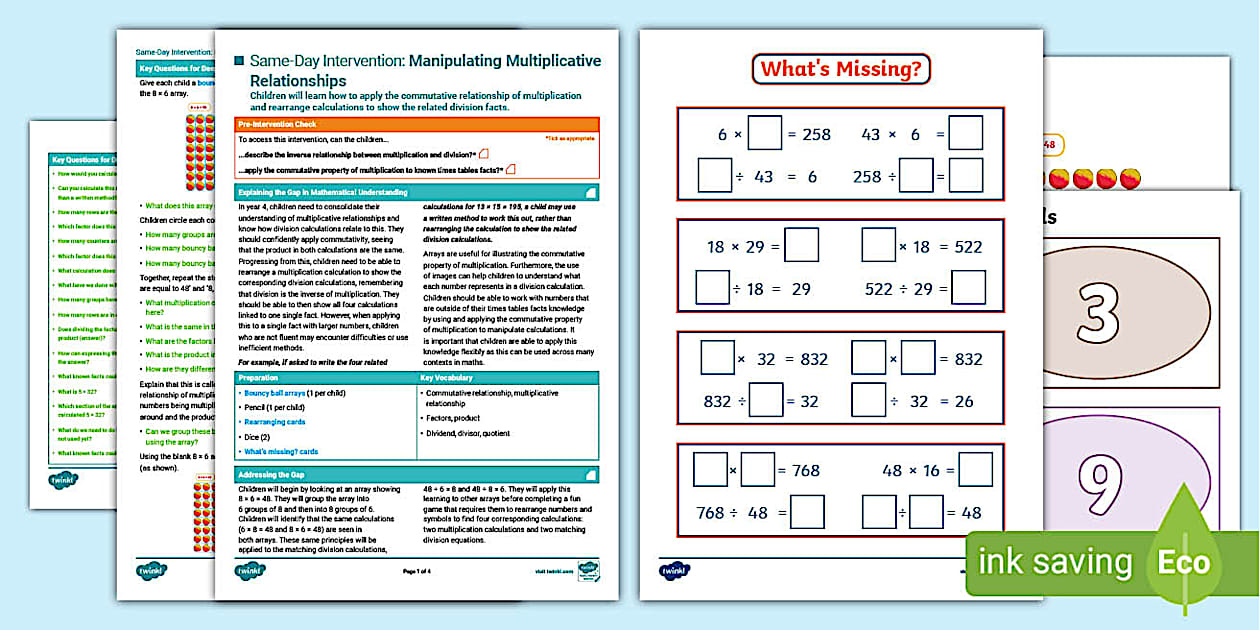 👉 Y4 Intervention: Manipulating Multiplicative Relationships