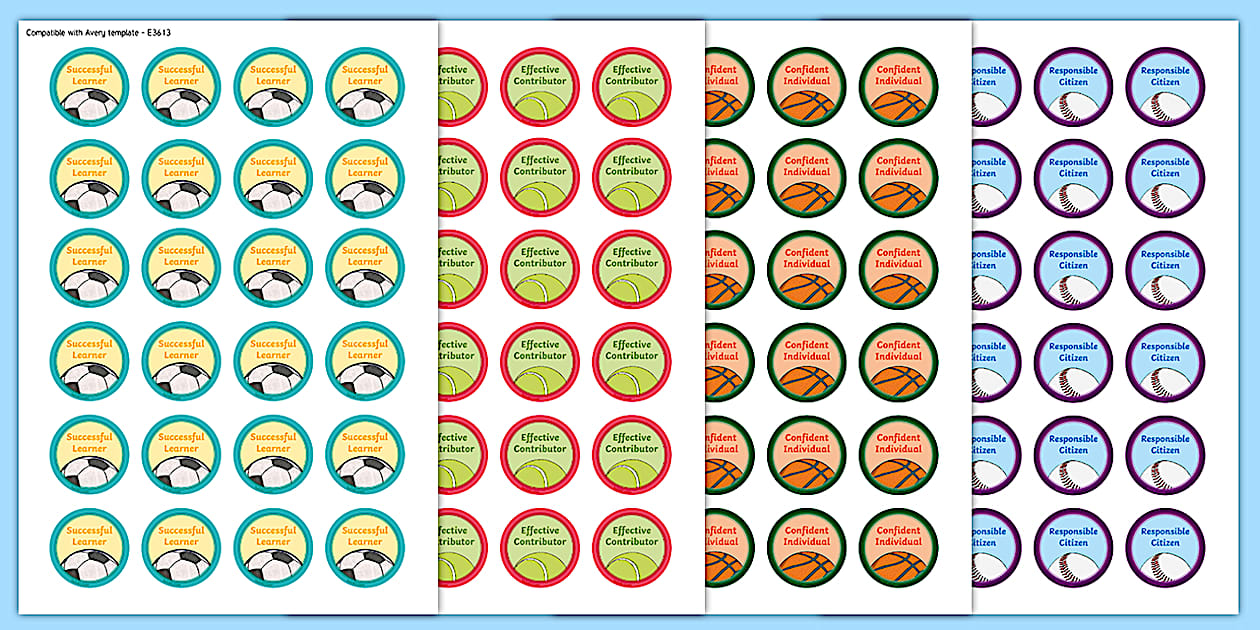 Sports Day Four Capacities Stickers