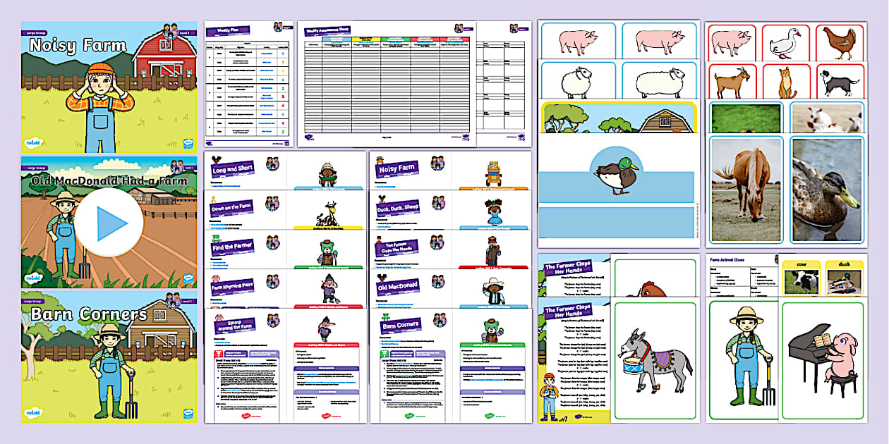 Level 1 Week 19 - Farm Animals Weekly Lesson Pack - Twinkl