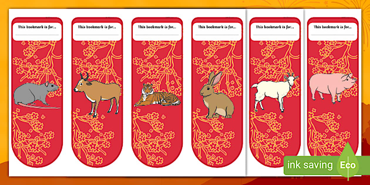 Chinese New Year Bookmarks (Text) (teacher made) - Twinkl