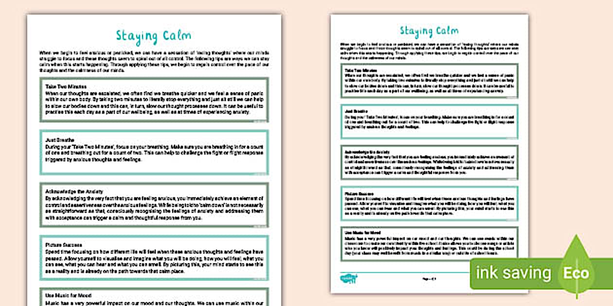 Staying Calm for Staff Wellbeing - Twinkl Staff Wellbeing