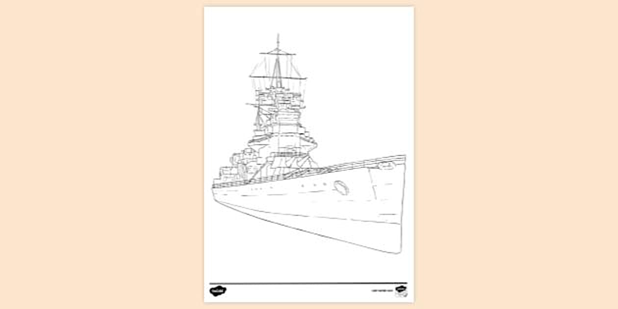 Battleship Colouring Page | Primary Resources | Twinkl