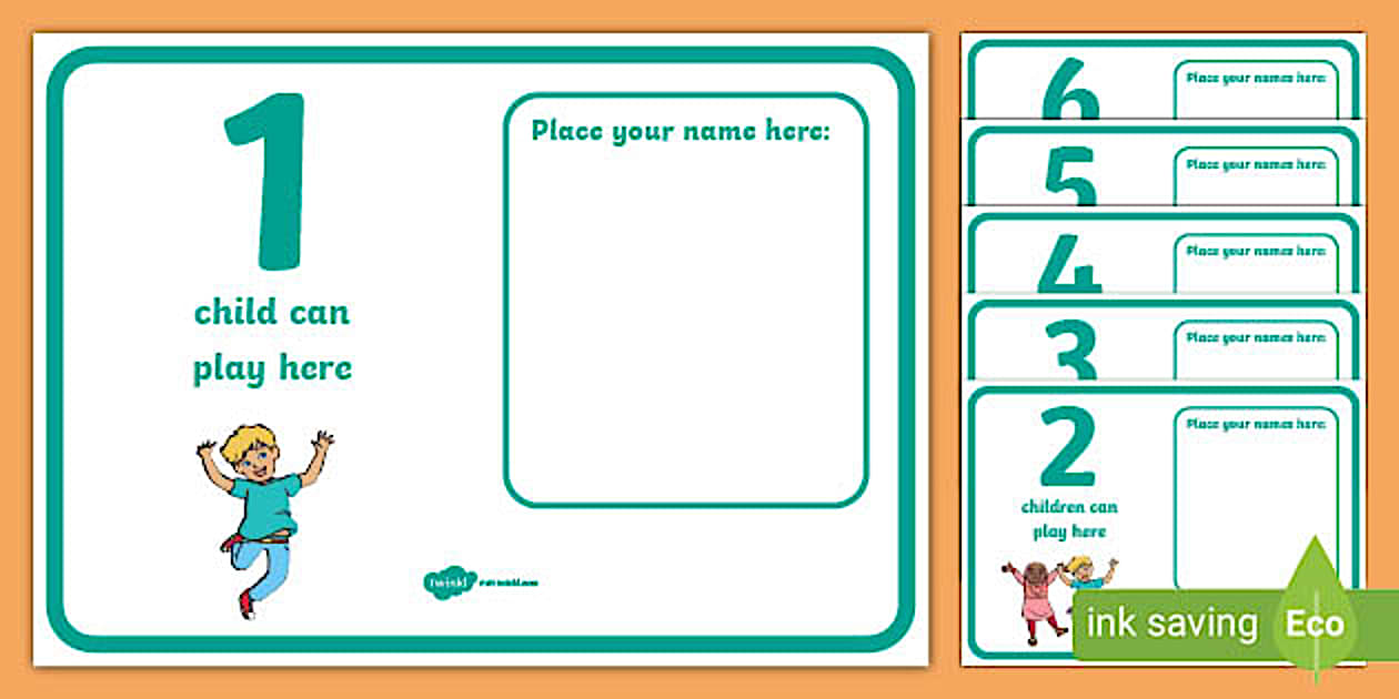 Editable How Many Can Play Here Name Posters - Twinkl